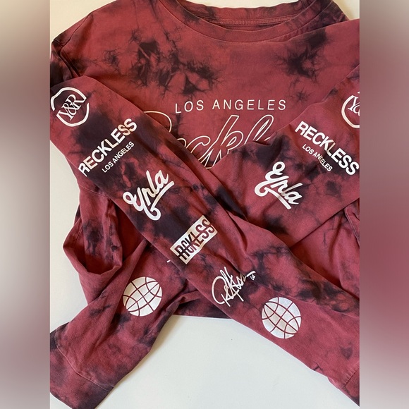 Young & Reckless | Shirts | Young Reckless Cotton Tie Dye Long Sleeve Graphic Print Tee Shirt ...
